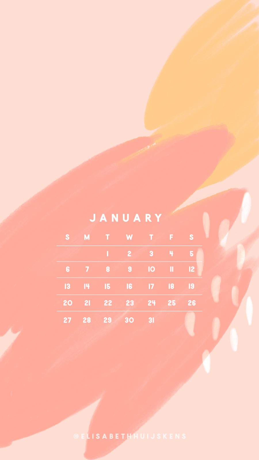 FREE Monthly iPhone Wallpapers: January | Expectant - Elisabeth Huijskens